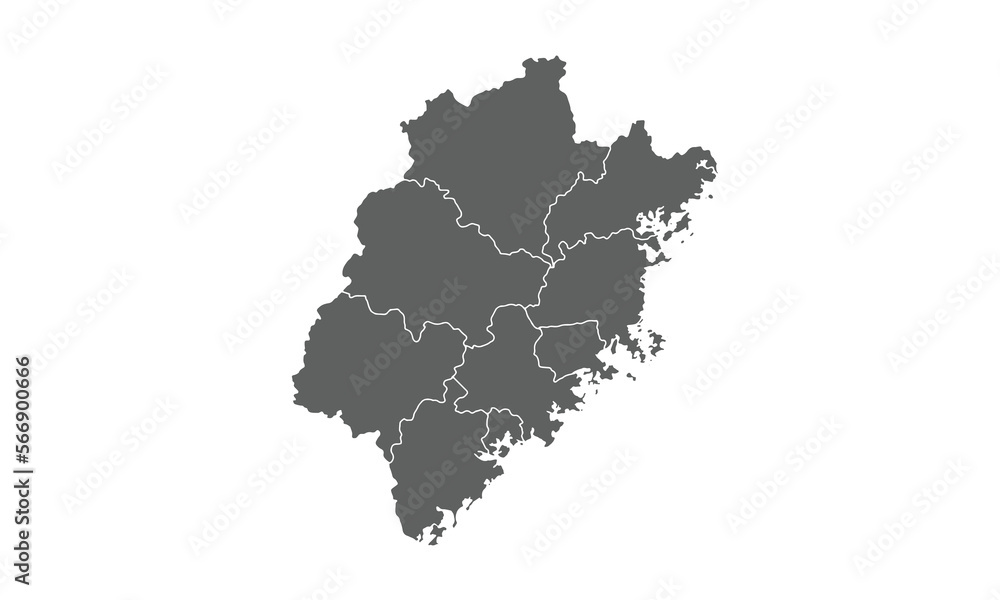 Fujian Province map isolated on white background.for annual ...