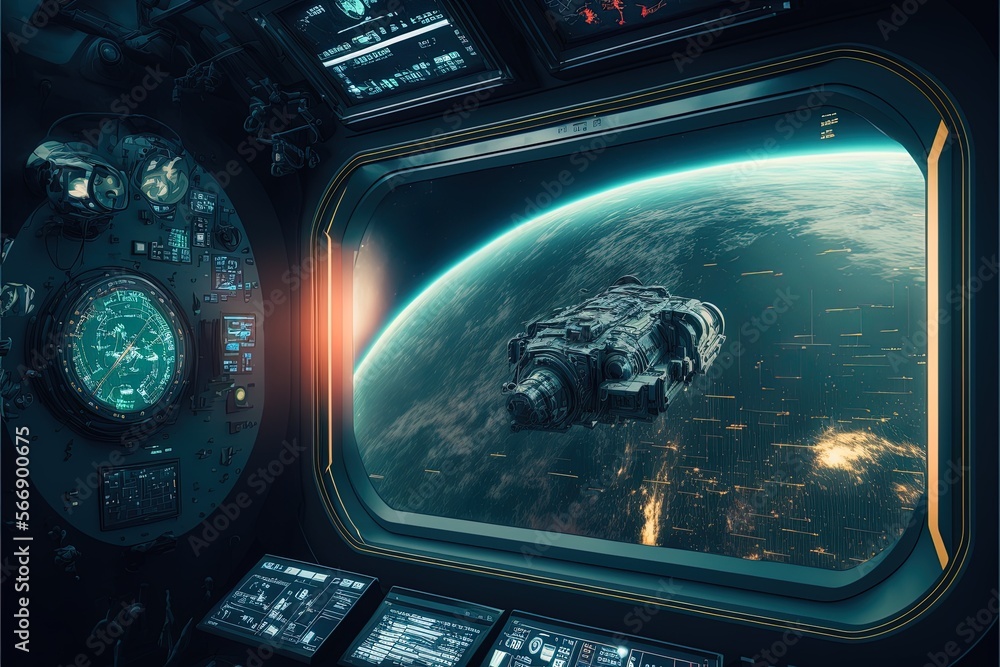 Ilustrace „futuristic Navigation System Ar Space Floating In The Space Flat Design