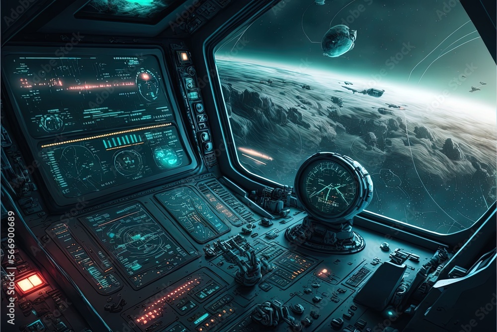 Futuristic Navigation System Ar Space Floating In The Space Flat Design Information Graphic