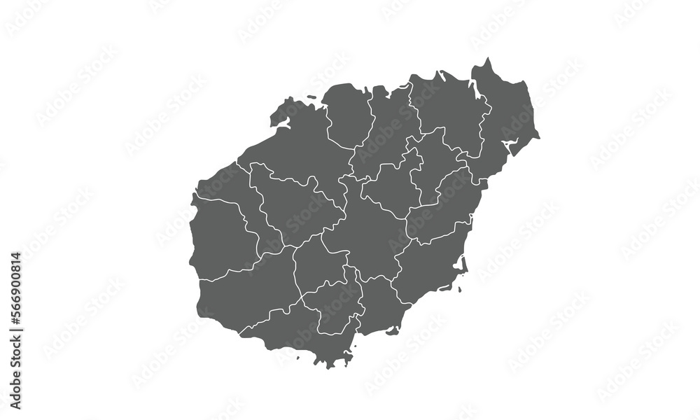 Hainan Province map isolated on white background.for annual ...
