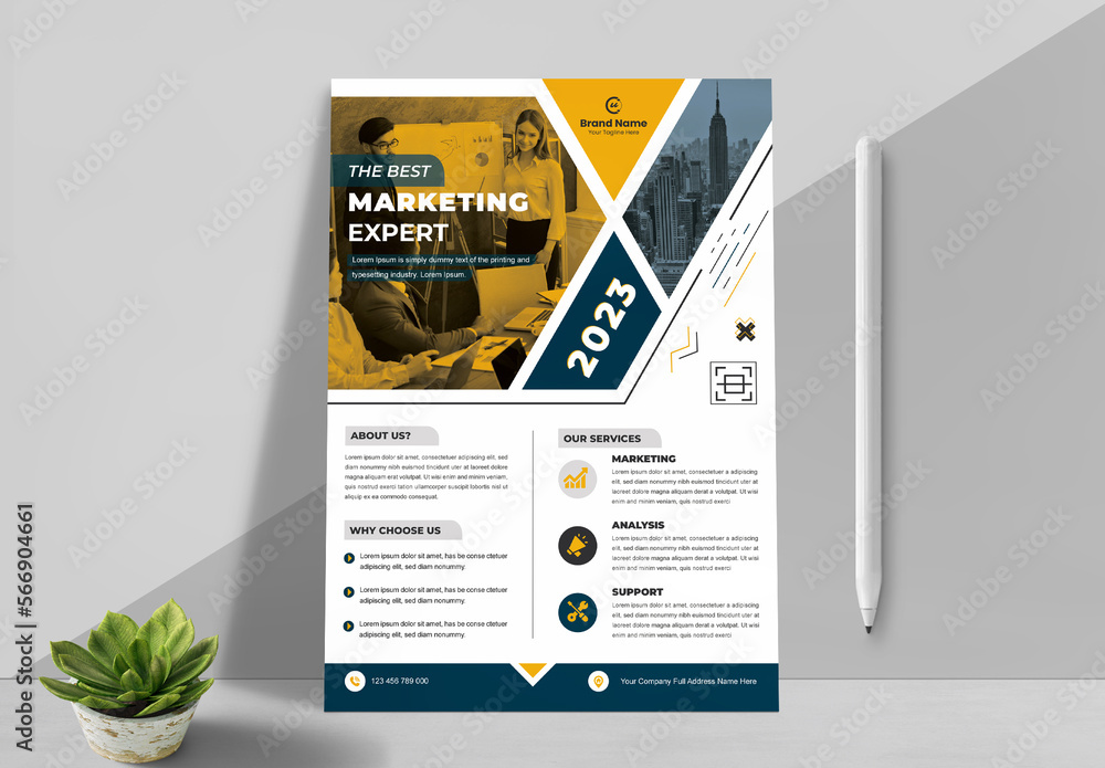 New Business Flyer Corporate Design Stock Template | Adobe Stock