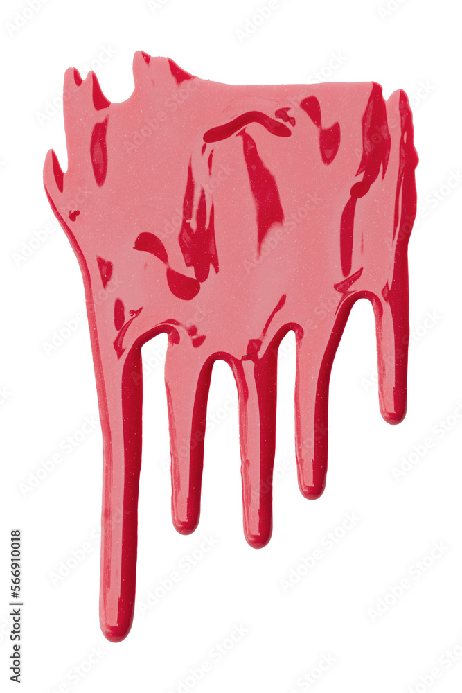 Ruddy color with pigment flowing down. Isolated on transparent ...