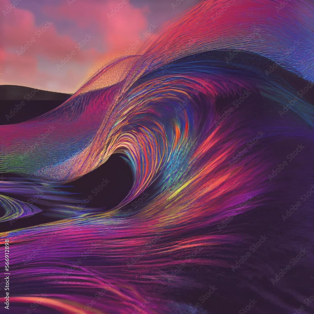 Trippy iridescent cinemagraph seamless looping abstract background with ...