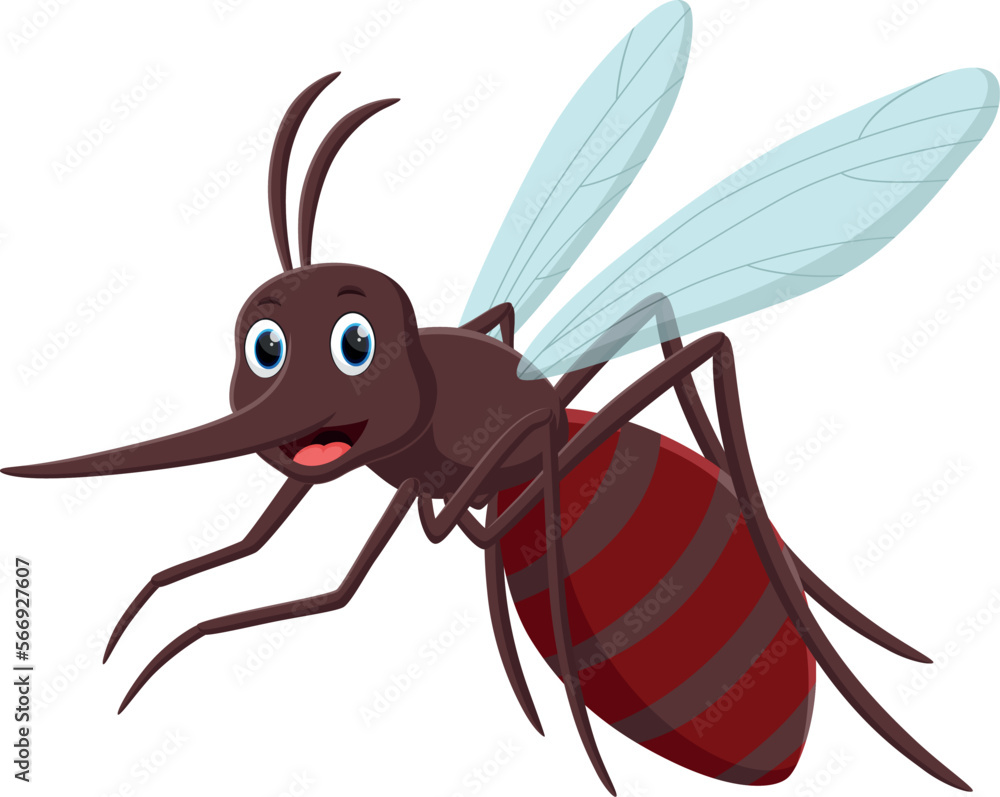 Angry mosquito cartoon isolated on white Stock Vector | Adobe Stock