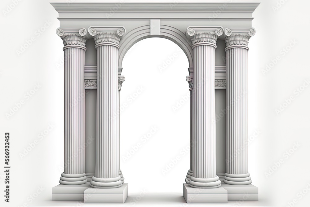 columned arcade. Example of a stone arch design. Greek architectural ...