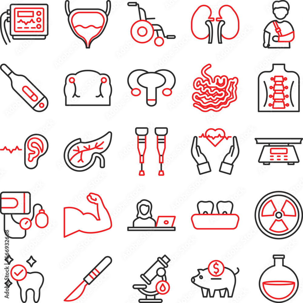 Medical healthcare icons set, medical icons pack, healthcare vector ...