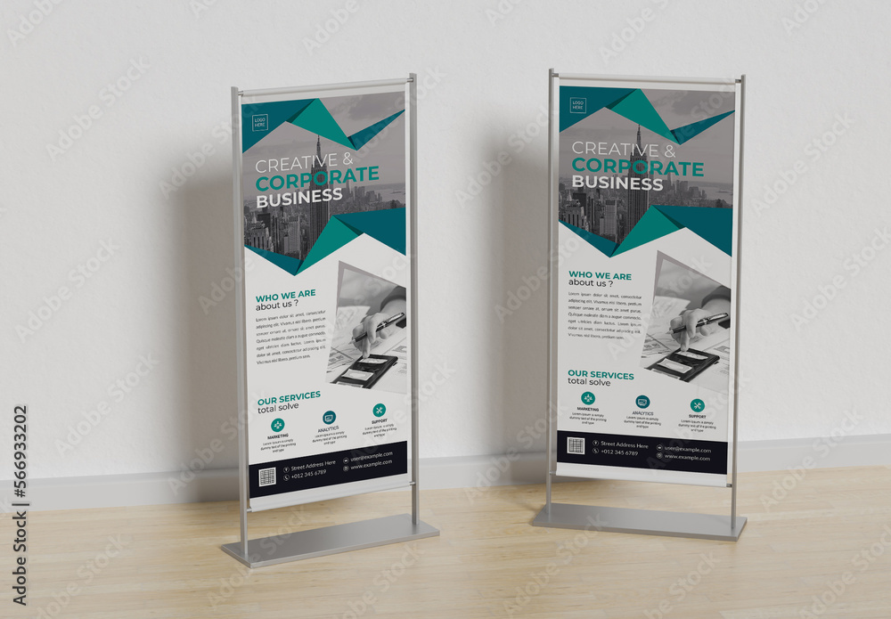 Corporate Roll Up Event Banner Design Stock Template | Adobe Stock