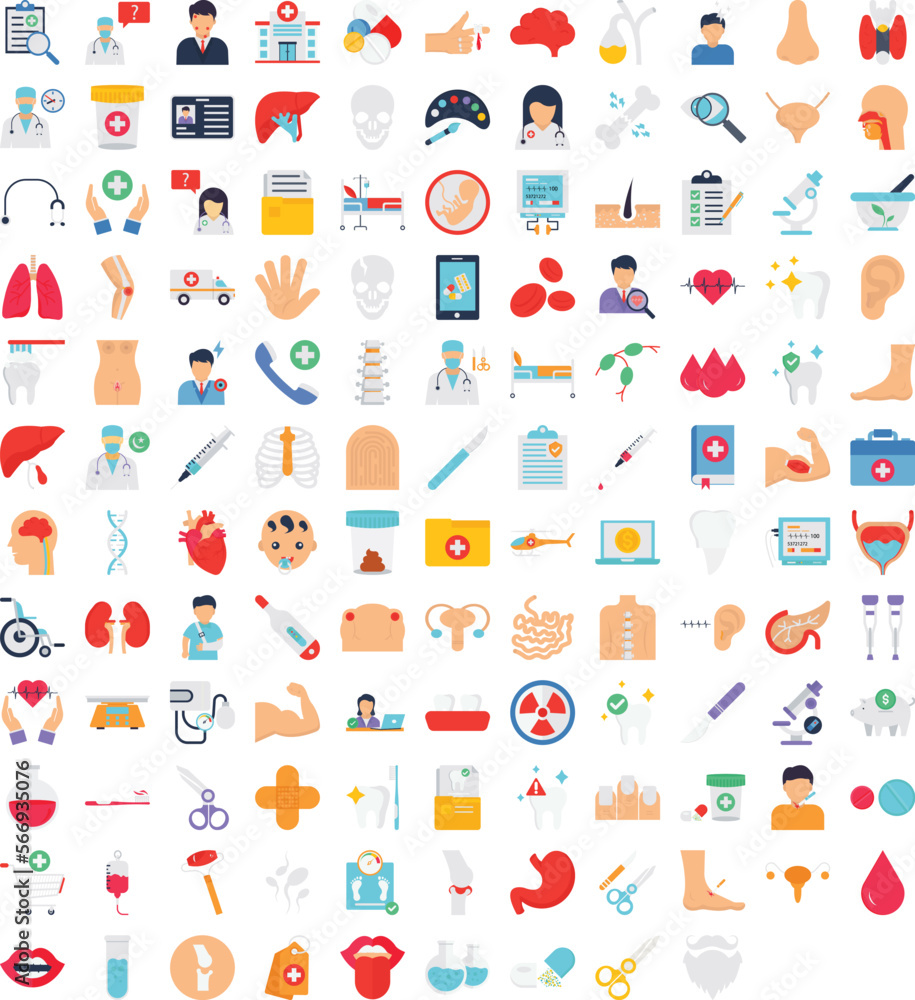 Medical healthcare icons set, medical icons pack, healthcare vector ...