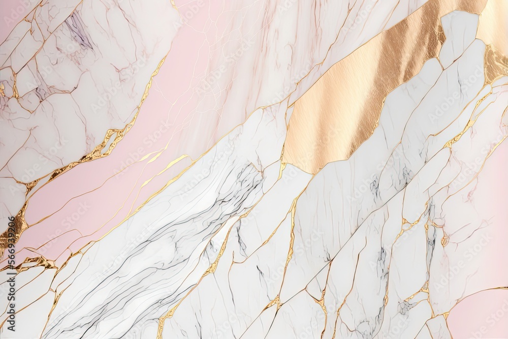 pastel pink and gold marble stone texture, generative ai composite ...