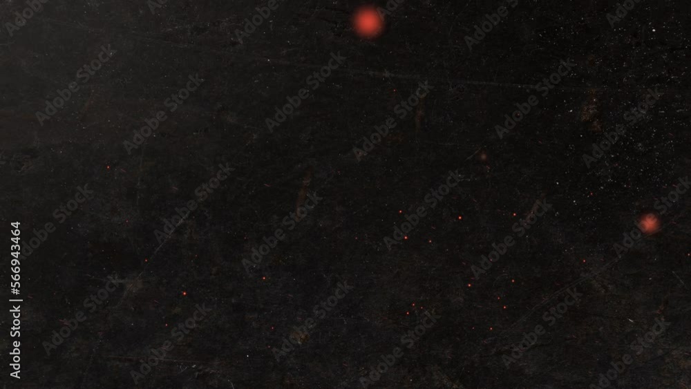 Slow motion of flowing fire sparks from right side on metallic rough ...