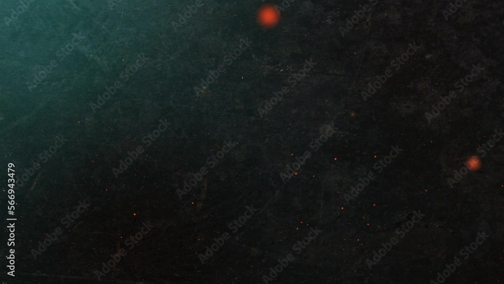 Slow motion of flowing fire sparks from right side on rough scratch ...