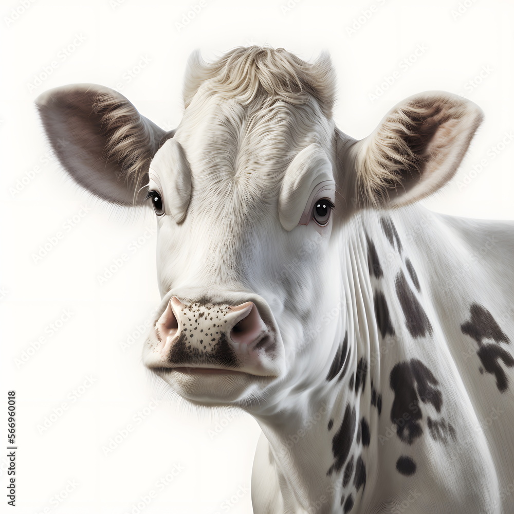 Beautiful cows on a white background. Farm Cow isolated on white, rural ...