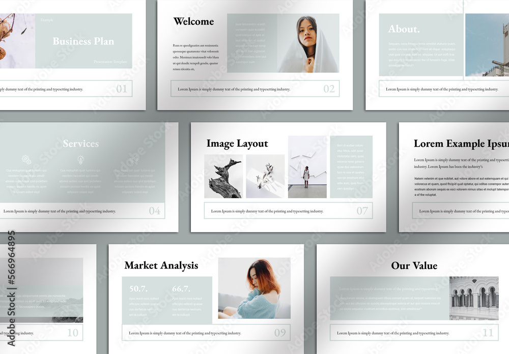 Clean Business Presentation Layout Stock Template | Adobe Stock