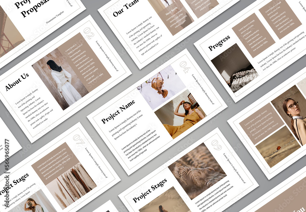 Minimal Project Proposal Layout Presentation Stock Template | Adobe Stock