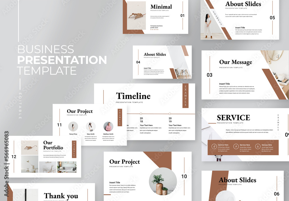 Simple Minimalist Presentation Layout Stock Template | Adobe Stock