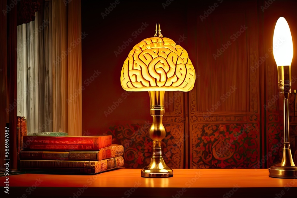 High-Resolution Image of a Brain Lamp, Showcasing the Unique and ...