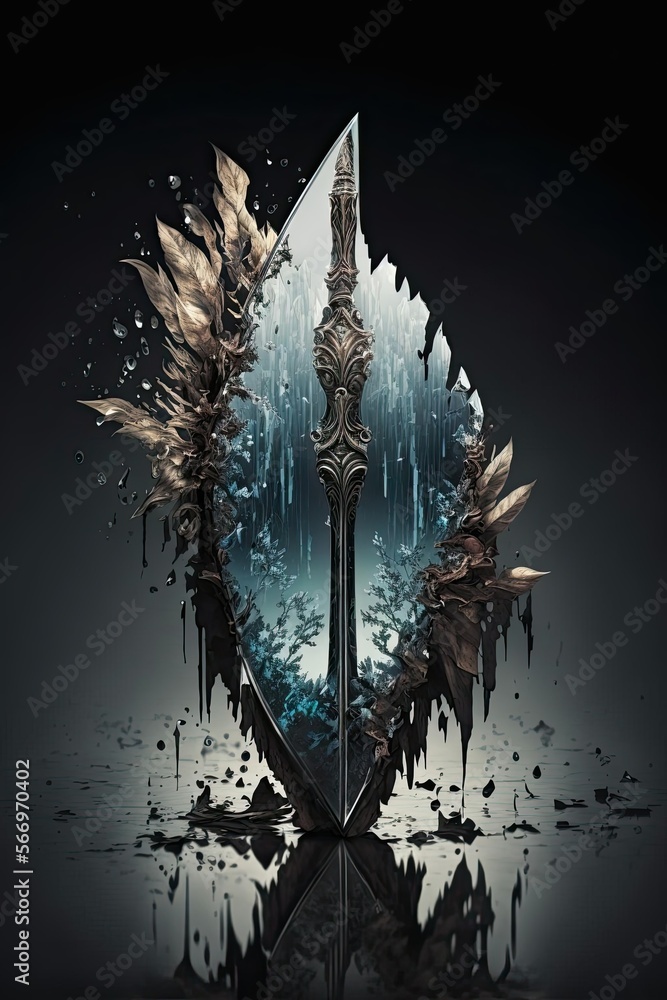 blade of broken mirrors Stock Illustration | Adobe Stock