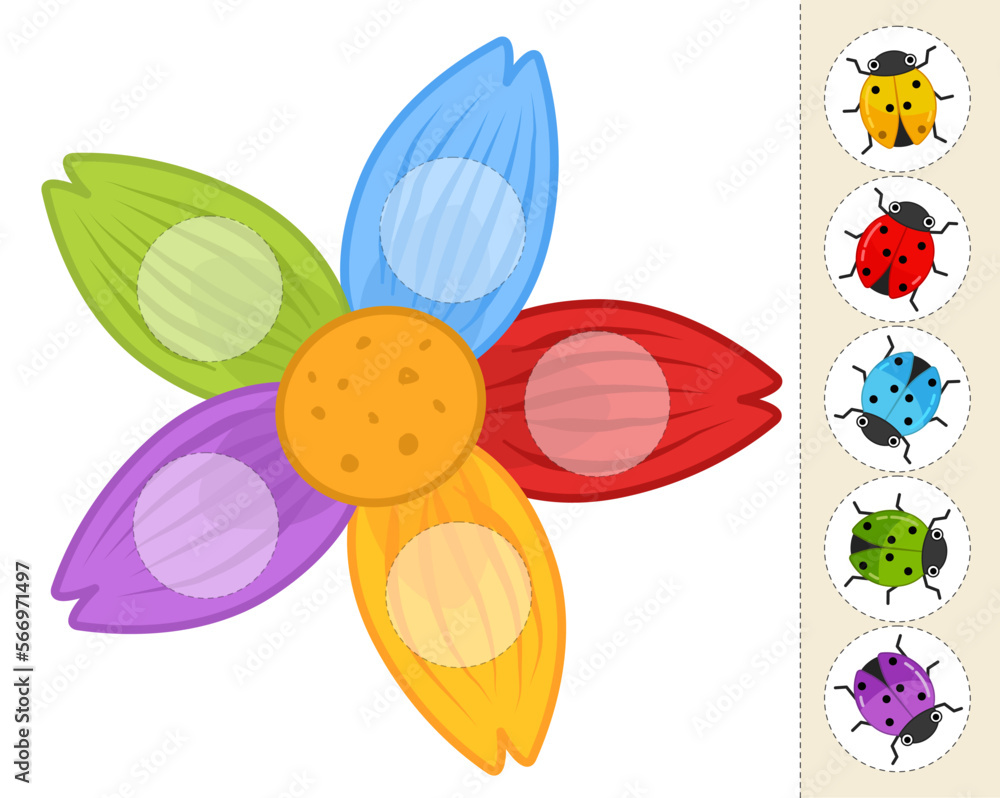 Matching children educational game. Cut out and glue the cards in the ...