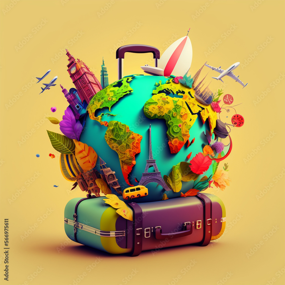 Time to travel around the world! (AI Generated) Stock Illustration ... Time to travel around the world! (AI Generated) Stock Illustration ...