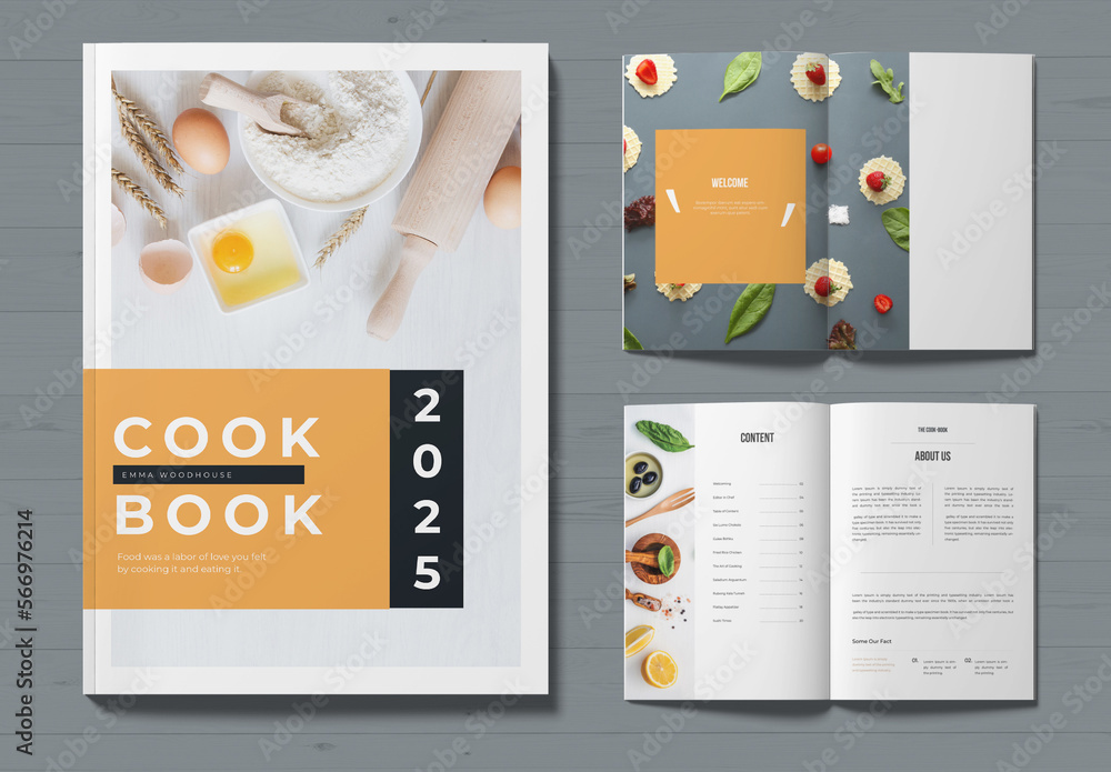 Cook Book Brochure Design Template Stock Template | Adobe Stock