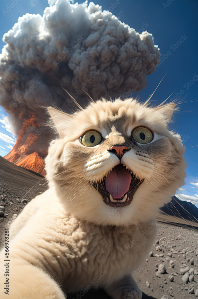 Cat Walking Away From Explosion