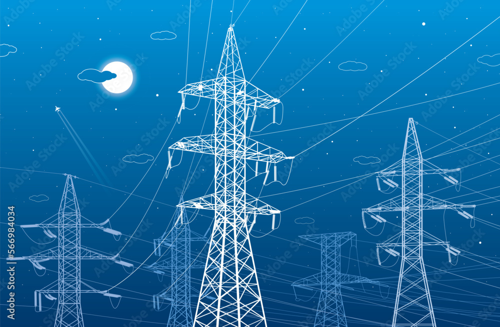 Power Lines Vector