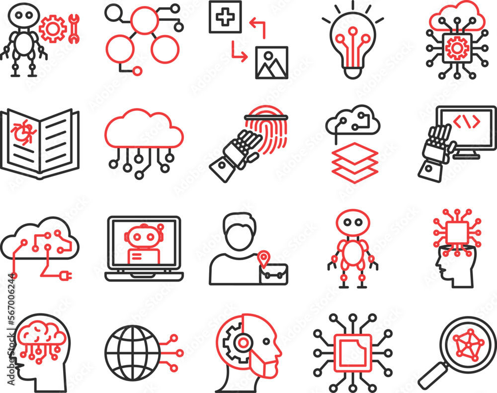 Artificial intelligence icons set, Artificial intelligence vector icons ... Artificial intelligence icons set, Artificial intelligence vector icons ...