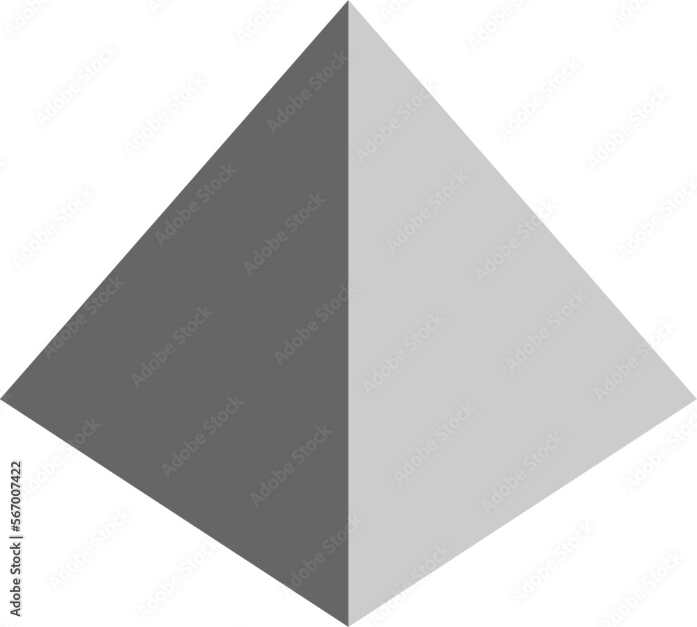 Basic Pyramid Shape Icon in 3D Style Perspective View. Vector Image ...