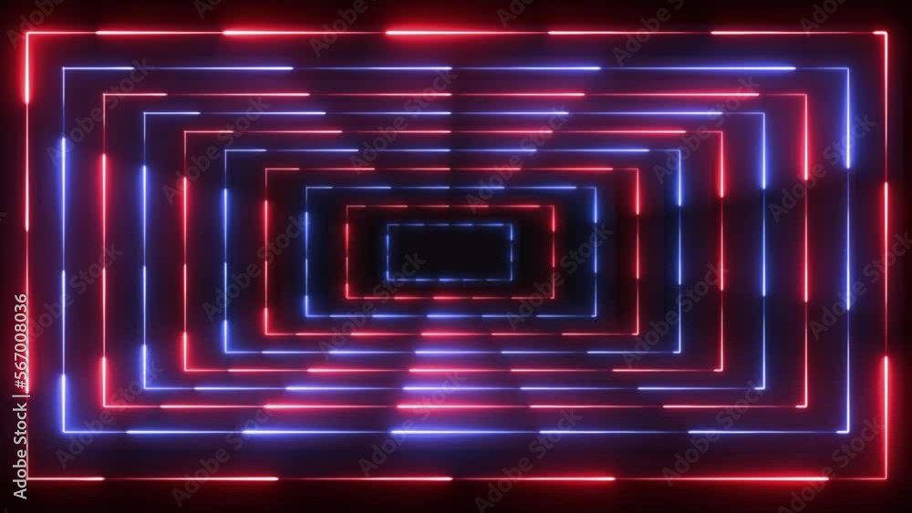 Modern Neon Rectangle Frame Animation. Loop Animation Neon Rectangle ...