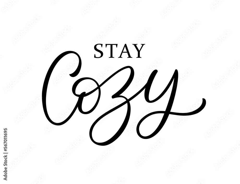 Vetor de STAY COZY text. Printable graphic tee. Design stay cozy for ...