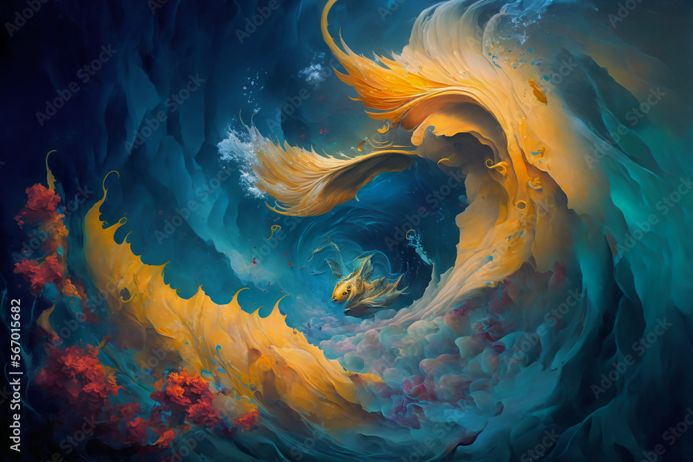 Wallpaper of the bottom of the Gulf in the Red Sea. Generative AI Stock ...