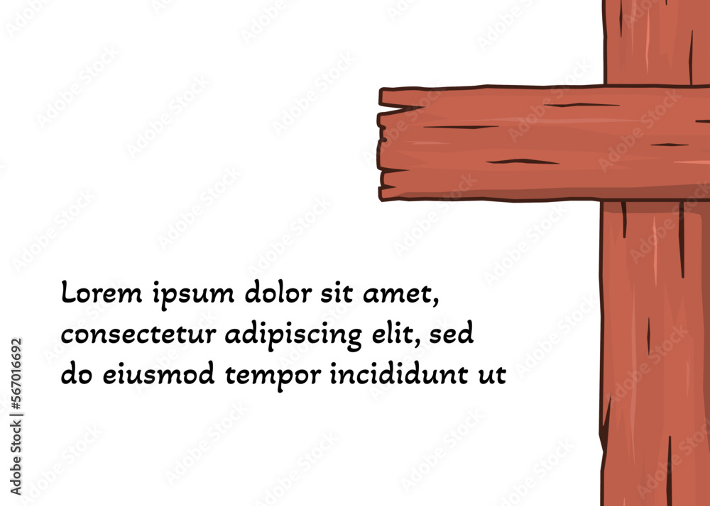 Christian banner with wooden cross. Poster for important Christian ...