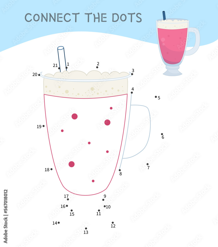 Educational game for kids. Dot to dot game for children. Vector ...