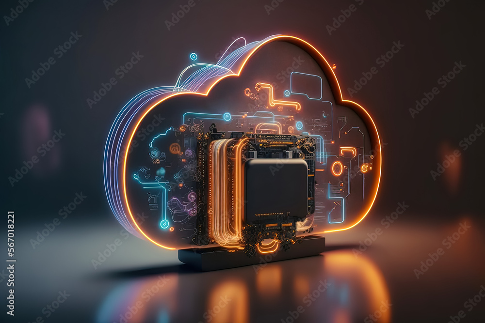 Abstract cloud computing technology concept. Cloud Computing, Data ...