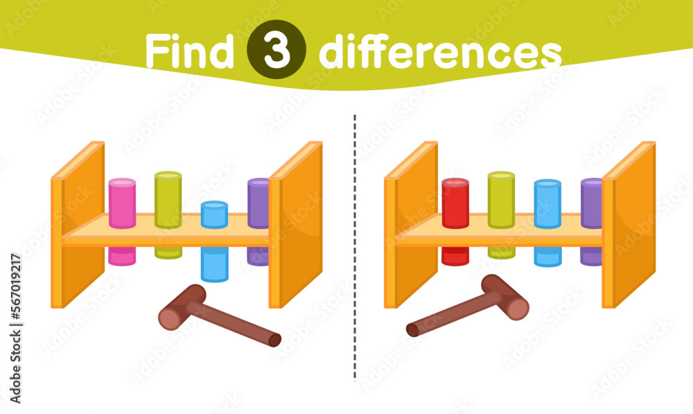 Find differences. Educational game for children. Cartoon vector ...