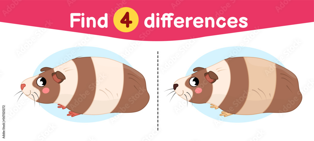 Find differences. Educational game for children. Cartoon vector ...