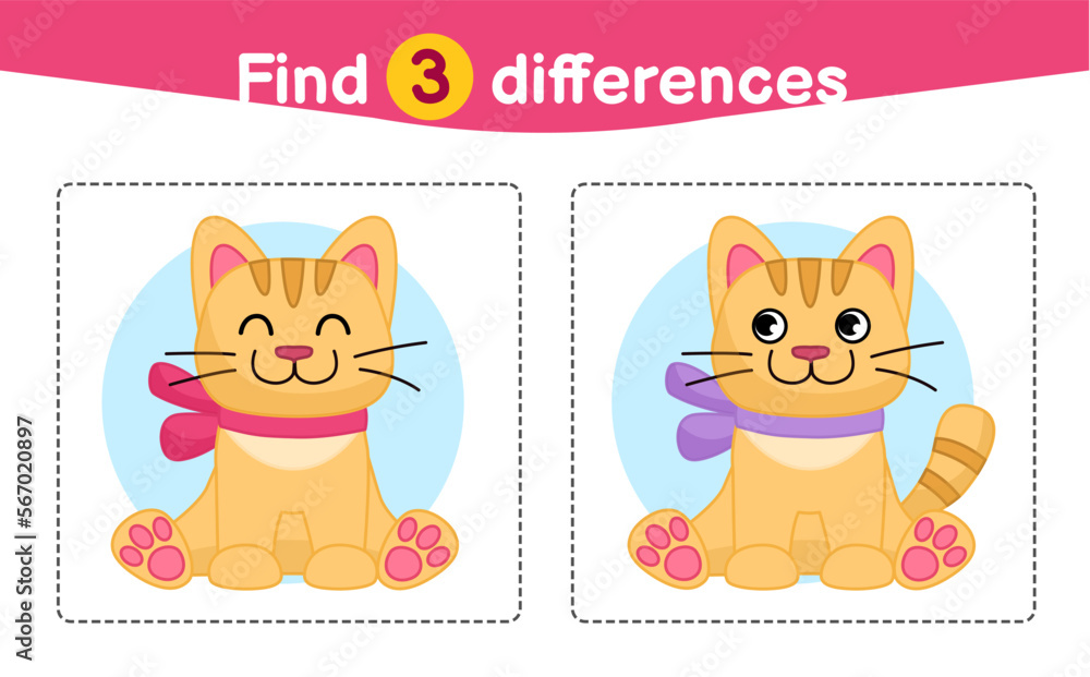 Find differences. Educational game for children. Cartoon vector ...