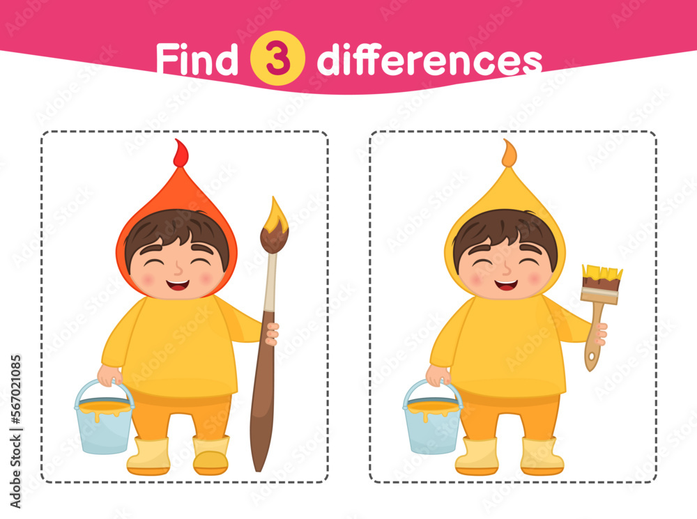Find differences. Educational game for children. Cartoon vector ...