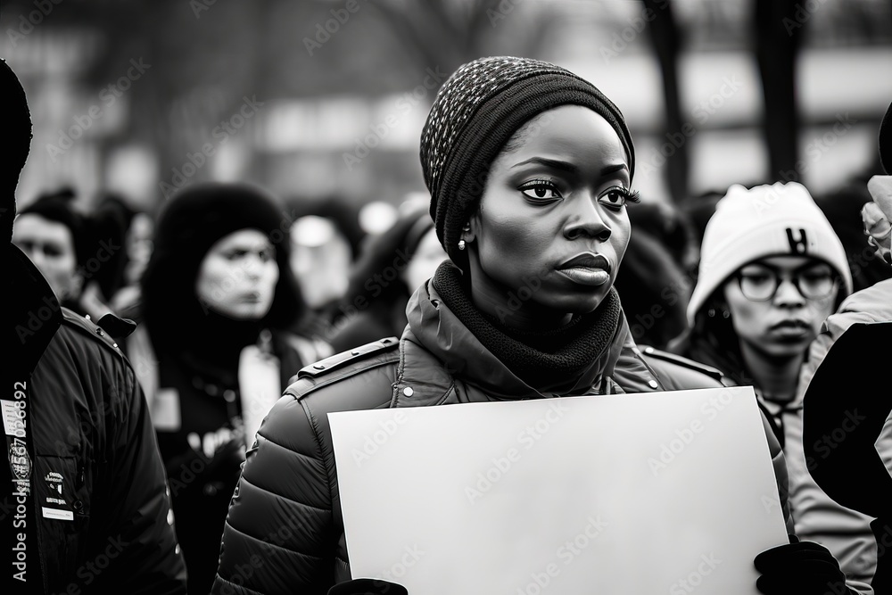 Protest, Poster, Black Woman, Crowd, Equality, Human Rights, Racism ...