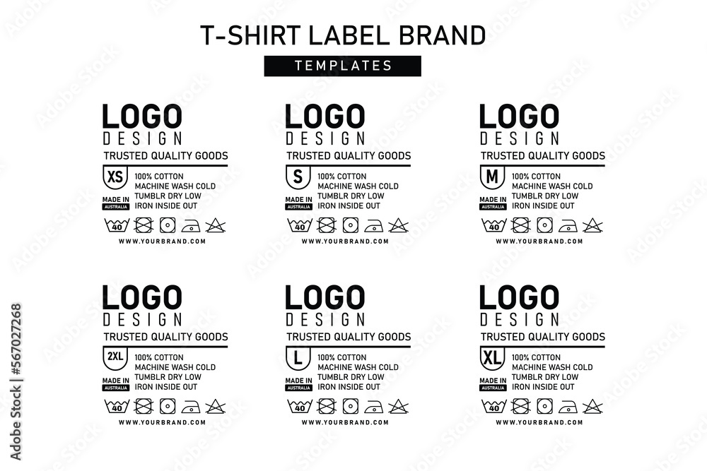 Clothing label tag template design Stock Vector | Adobe Stock