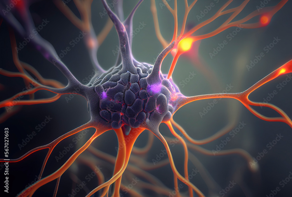 Abstract Neural Cell. Generative AI Stock Illustration | Adobe Stock
