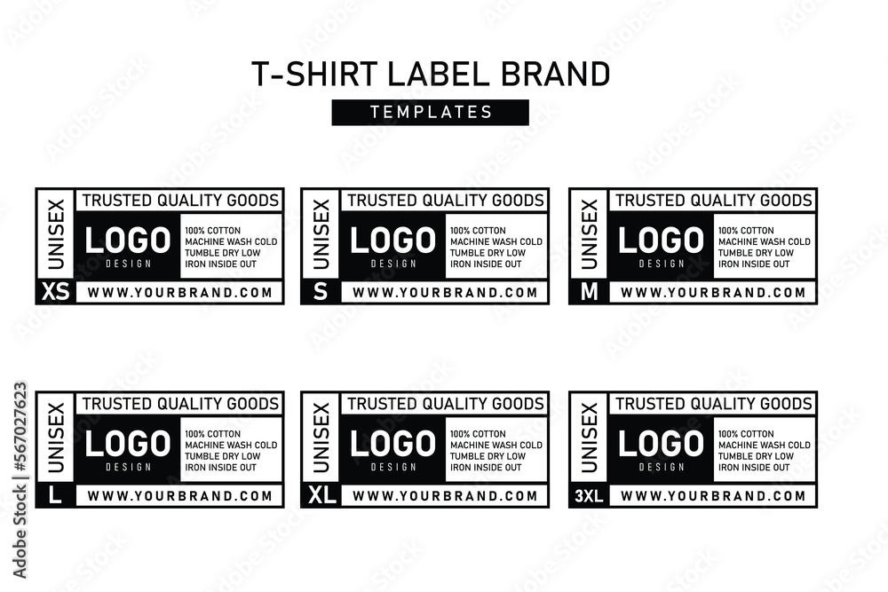 Clothing label tag template design Stock Vector | Adobe Stock