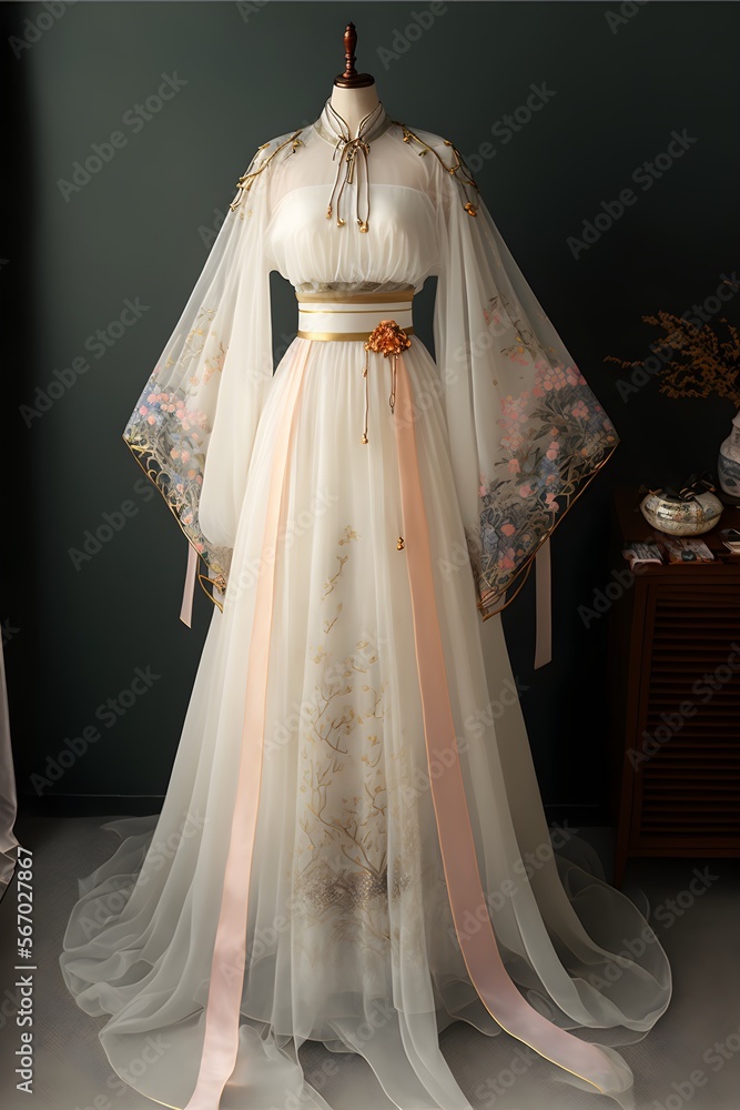 Chinese female Tang suit and Han suit, generative ai, girl, style ...