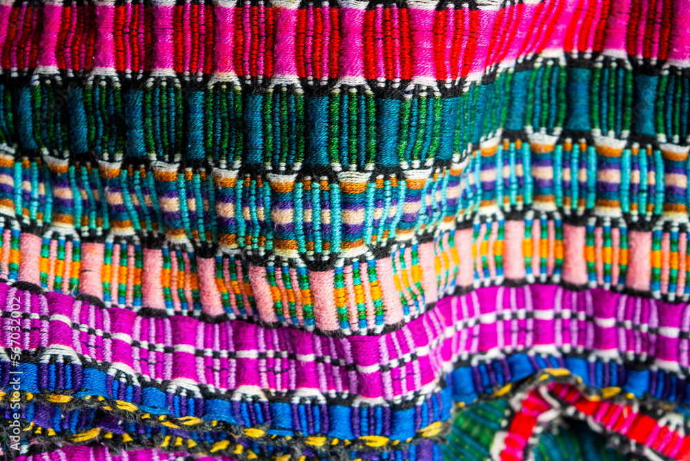 Handmade textile detail made by Guatemalan artisan in Central America ...
