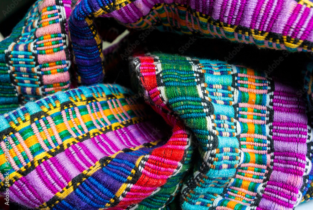 Handmade textile detail made by Guatemalan artisan in Central America ...