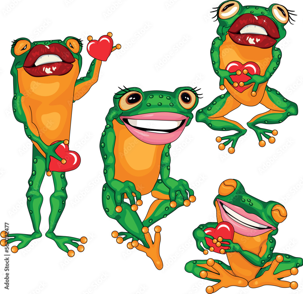 cute frogs with big lips animals cartoon collection funny cartoon ...