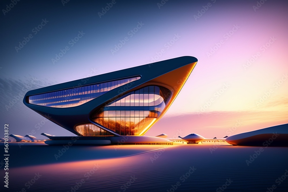 Future conceptual architecture created with Generative AI technology ...