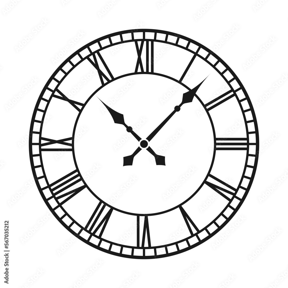 Antique Clock Face Roman Numerals