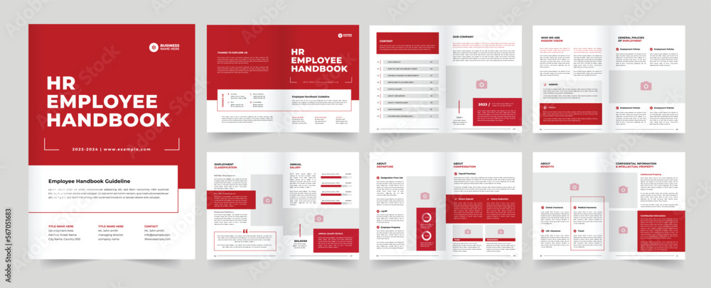 Employee Handbook Hr Employee Handbook Layout Design Stock Vector ...