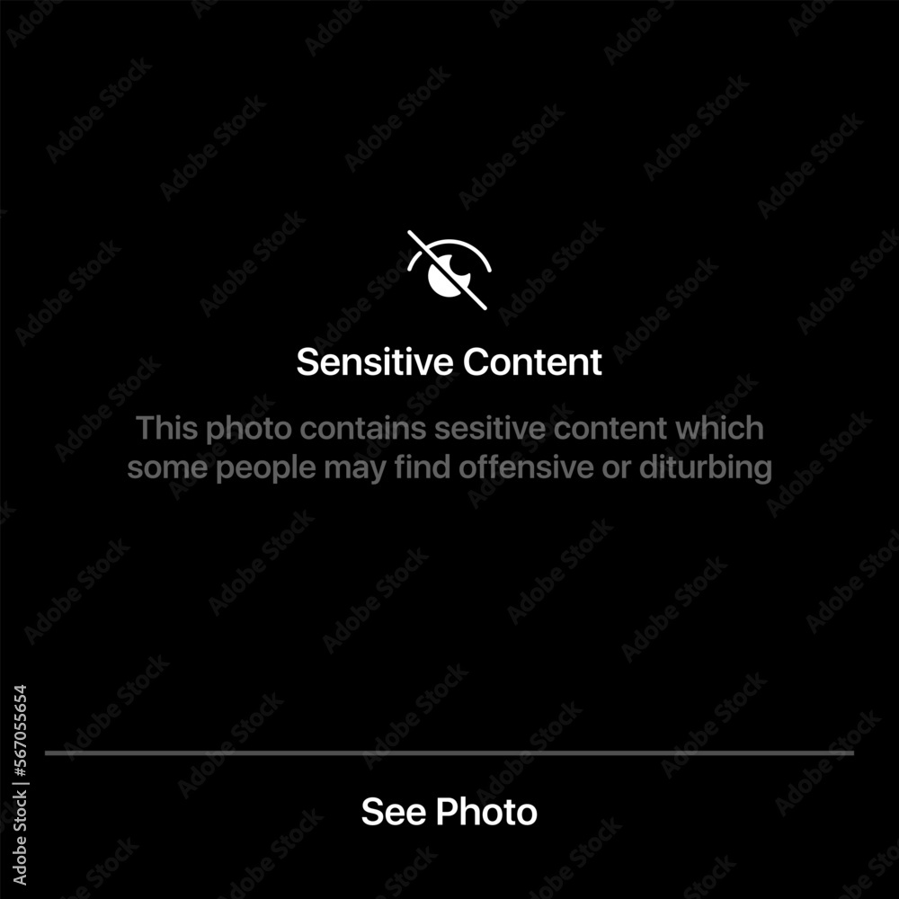 Sensitive content vector sign. Social media vector screen design isolated file Stock Vector ...